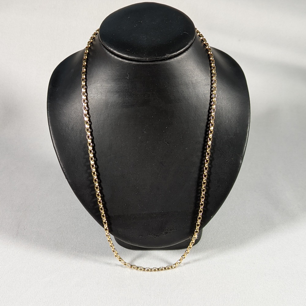 9ct Yellow Gold Diamond Cut Link Chain 20" - Own4Less